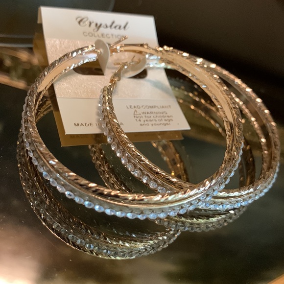 Crystal Collection | Jewelry | Last One Large Crystal Studded Thick ...